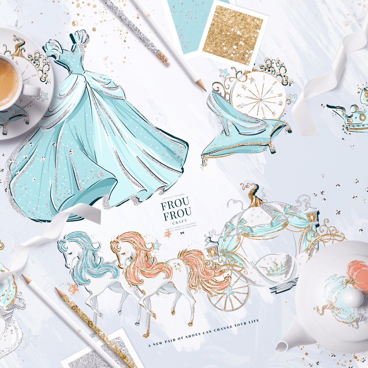 Fairy Tale Clipart Princess Clip Art Cinderella Planner - Etsy
