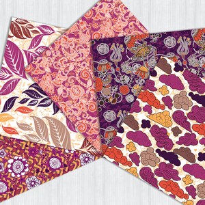 Pink Purple Orange Digital Paper Pack Instant Download Bright Colors ...