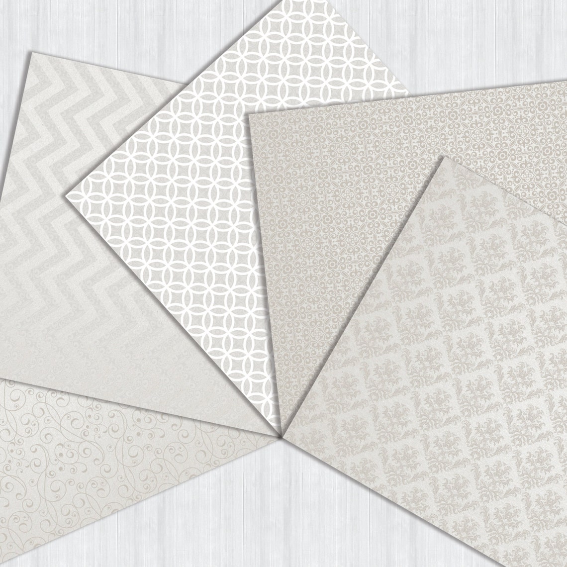 Ivory Wedding Digital Paper Pack Ivory Texture Silver | Etsy