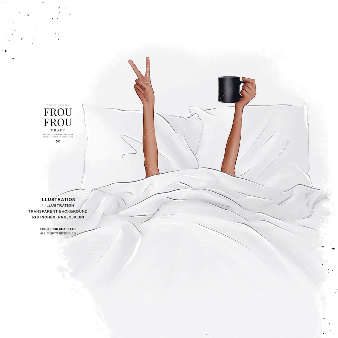 Cozy Clip Art, Girly Fashion Illustration, Cozy Home Clip Art, Bed ...