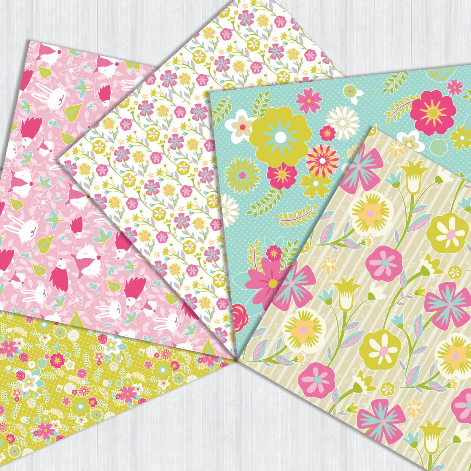 Papel de scrapbook digital azul del bebé lindo paquete de | Etsy