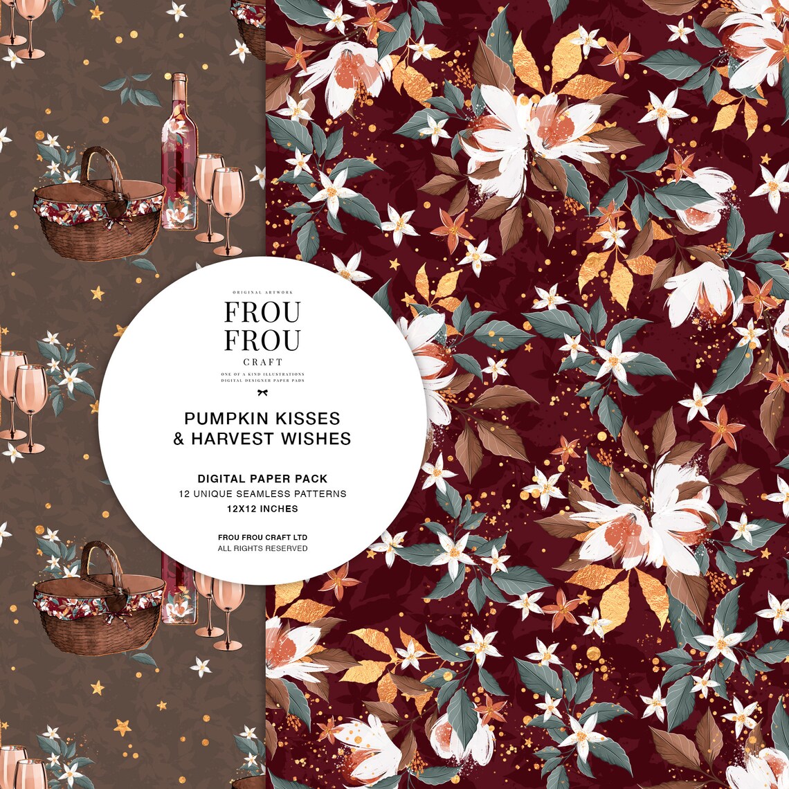 Fall Paper Pack Autumn Printable Fabric Pumpkin Planner | Etsy