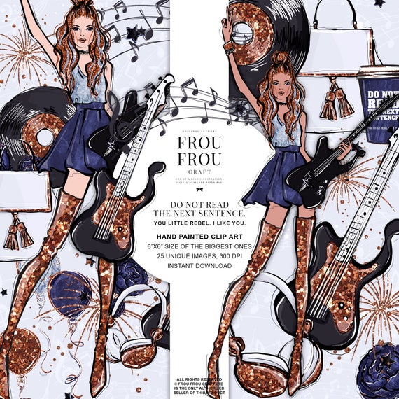 Girl Rock Band Music Clip Art