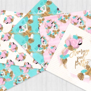 Tropical Paper Pack Summer Girl Planner Stickers Pink Flamingo Digital ...