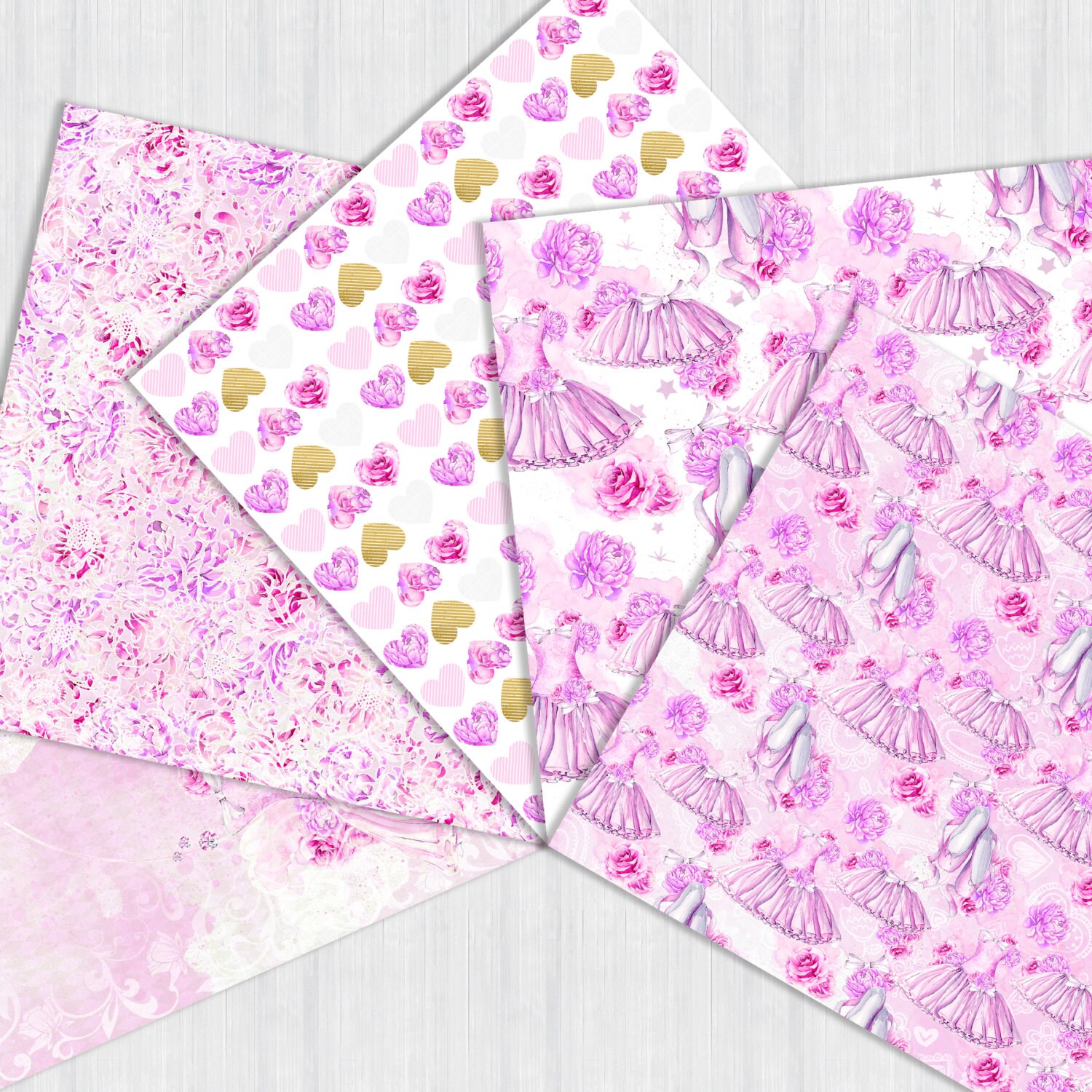Ballerina Digital Paper Pack Ballet Seamless Patterns - Etsy