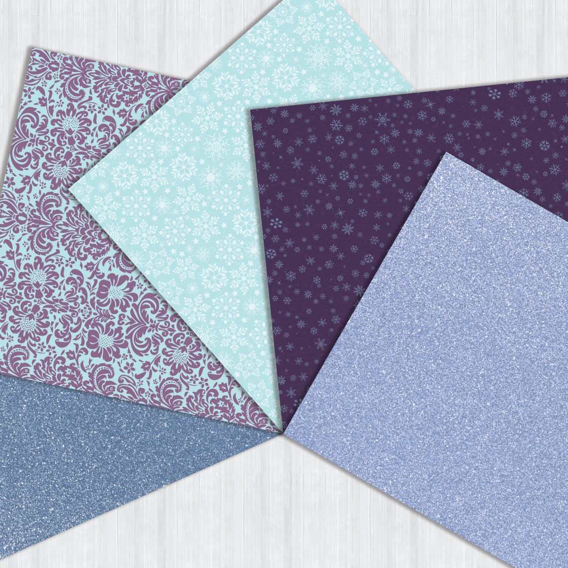 Frozen Digital Paper Pack Instant Download Snowflake Winter - Etsy