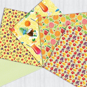 Fruits Digital Paper Pack Instant Download Delicious Picnic Recipe ...