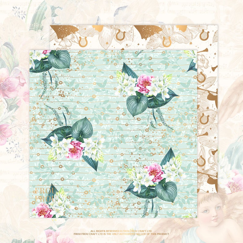 Baby Paper Pack Angels Digital Designer Paper Pad Nursery | Etsy