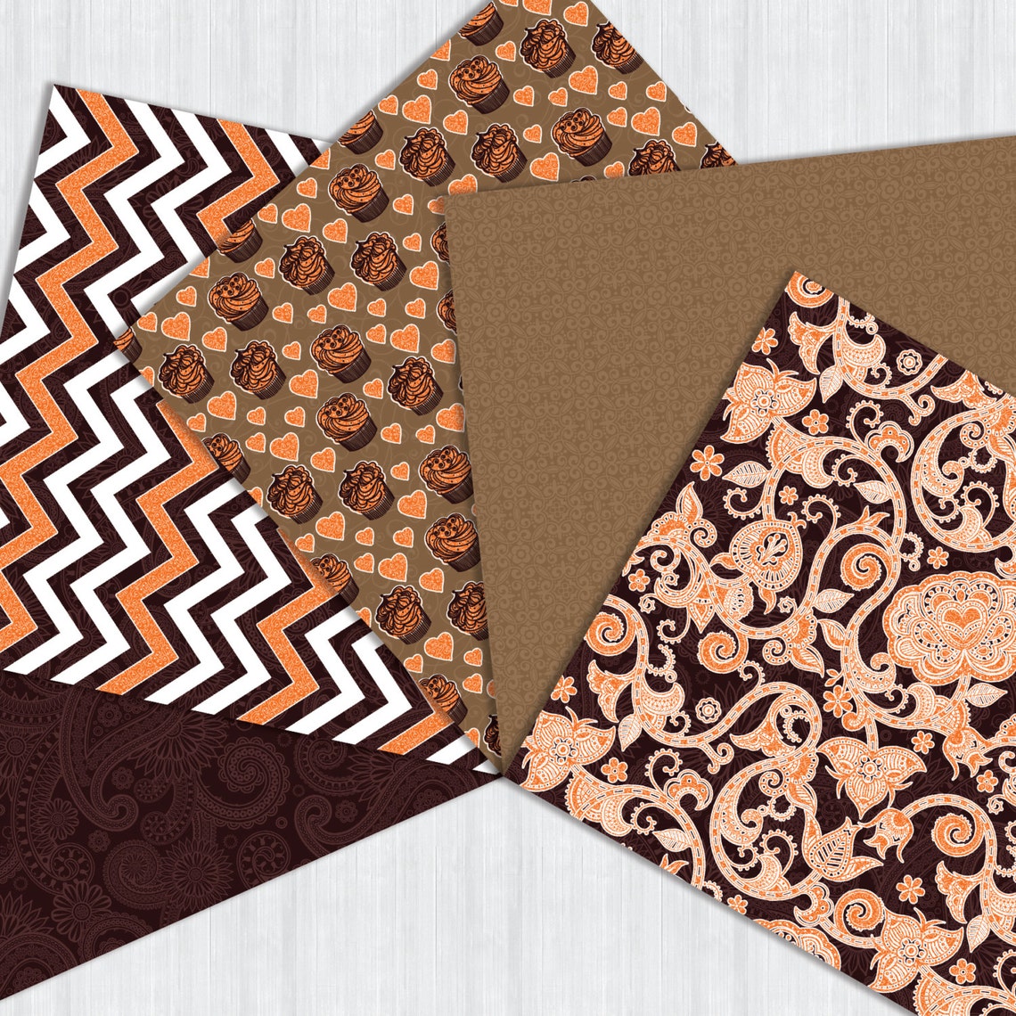 Coffee Scrapbook Papers Coffee Paper Pack Dark Brown Chocolate - Etsy