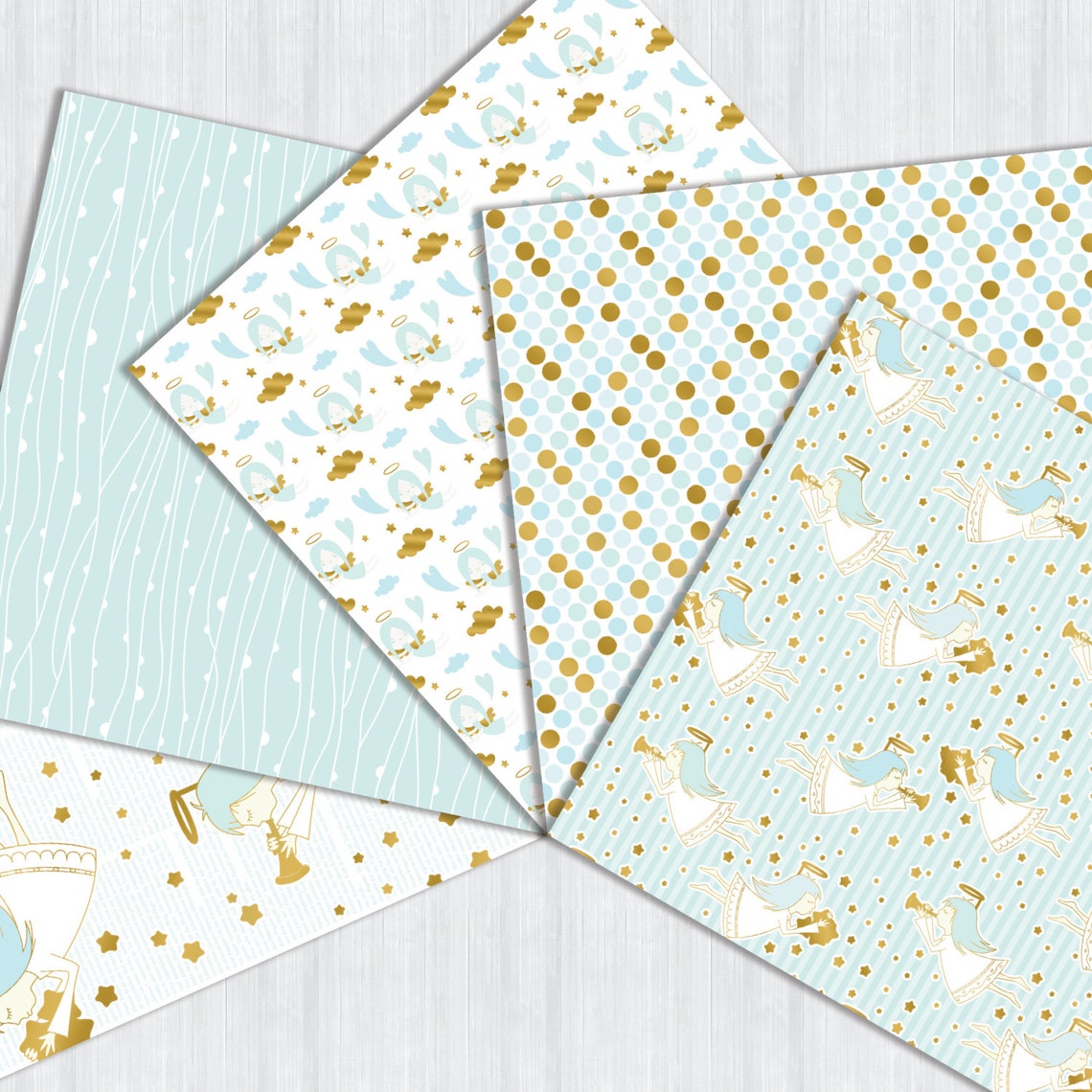 Nursery Digital Paper Pack Baby Boy Background Baby Scrapbook - Etsy
