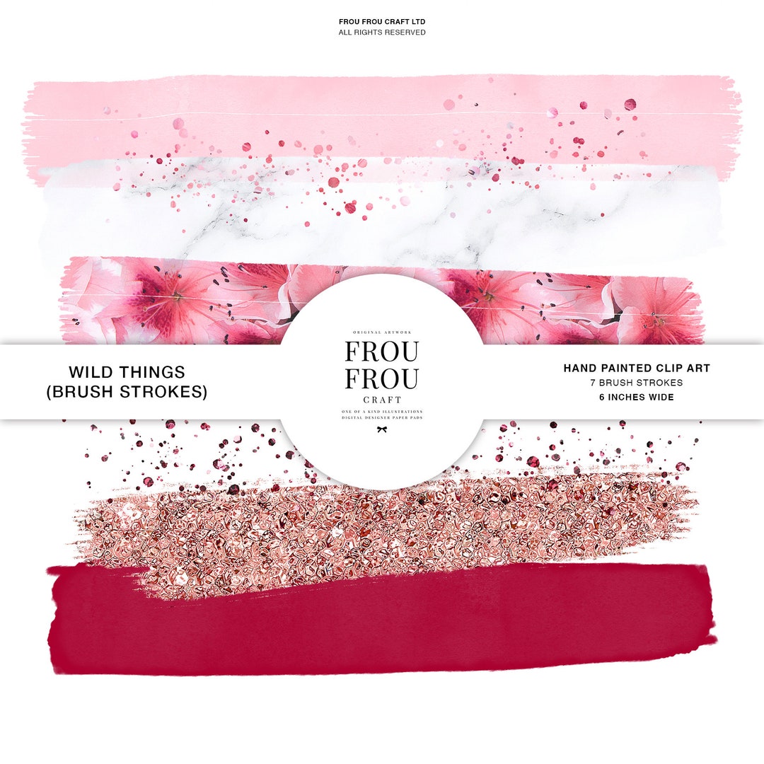 Glitter Brush Strokes, Pink Clip Art, Rose Gold Clipart, Marble Planner ...