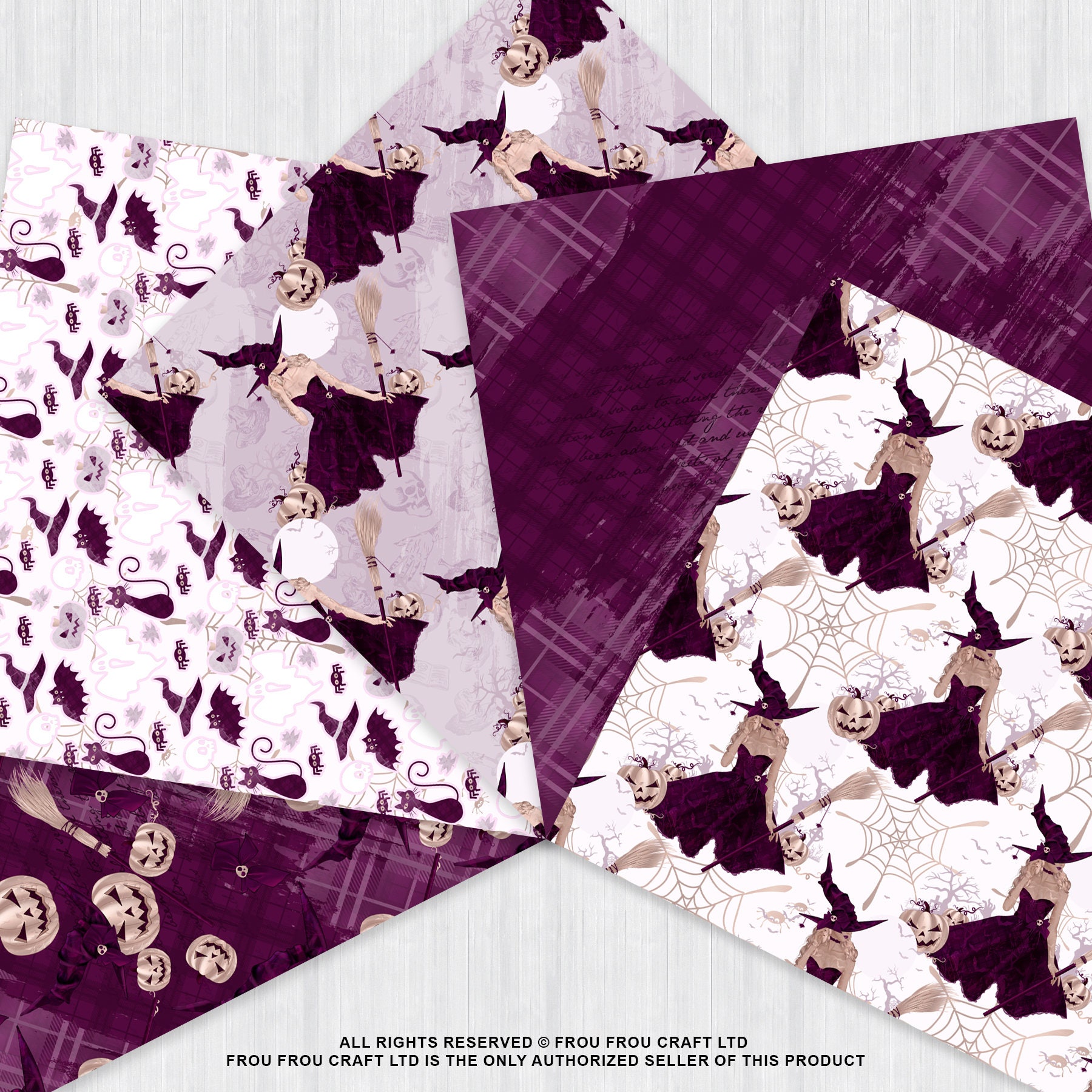 Halloween Paper Pack Witch Digital Paper Pack Fashion Girl - Etsy