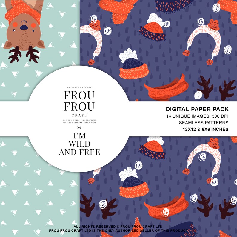 Cute Woodland Paper Pack Nursery Digital Paper Pack Pastel | Etsy