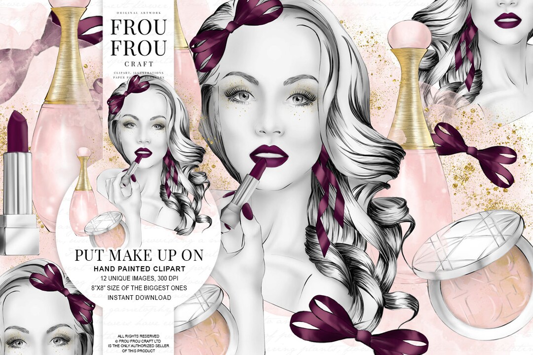 Makeup Clipart Cosmetic Clip Art Fashion Illustration Girl Planner ...