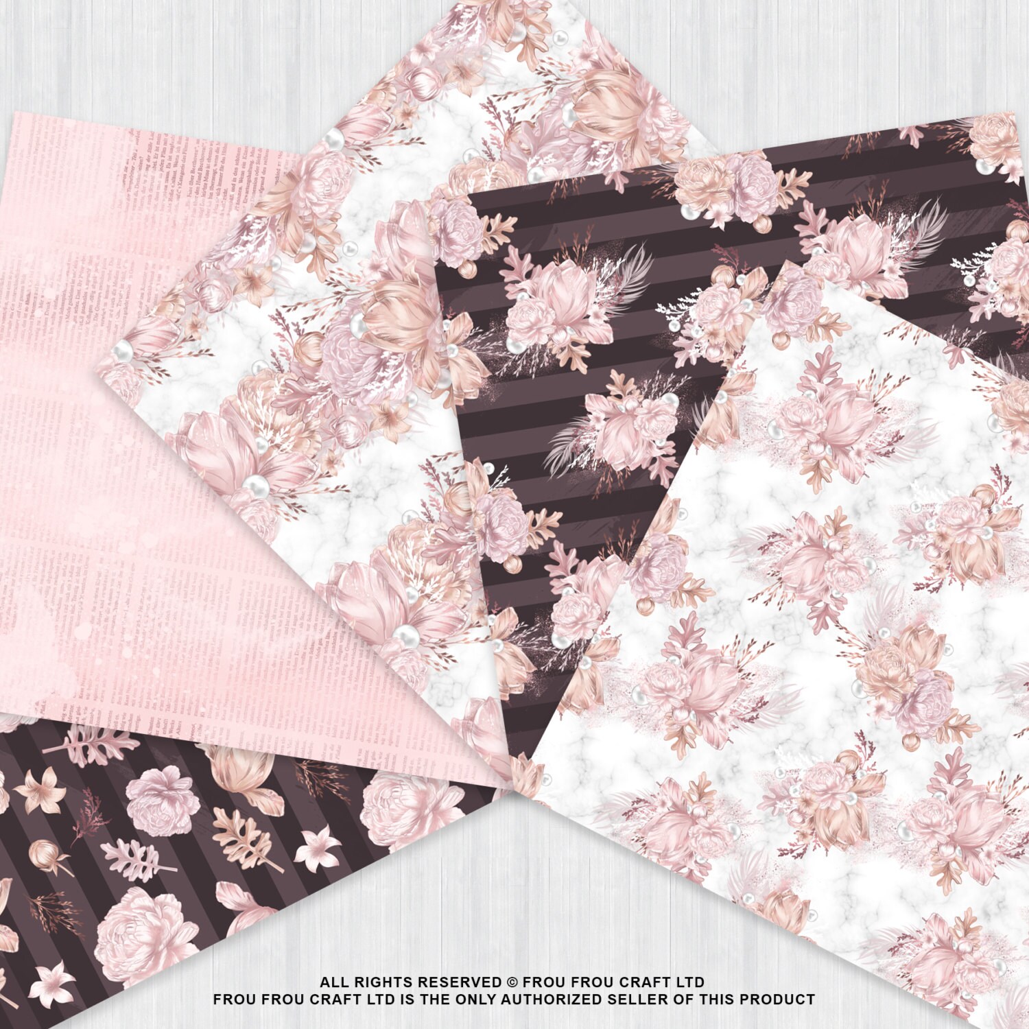 Pastel Floral Paper Pack Pink Wedding Planner Cover Bridal - Etsy