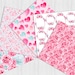 Pink Mint Roses Romantic Wedding Digital, Watercolor Valentine Love ...