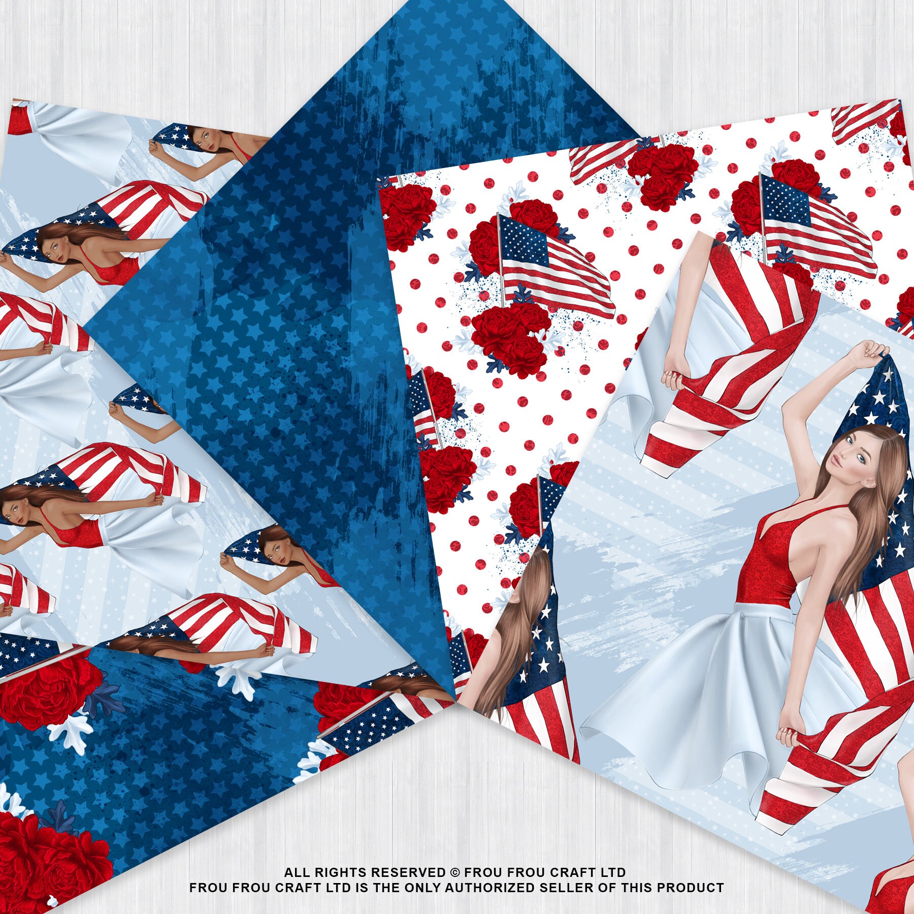 4th of July Paper Pack Memorial Day Paper Pack Independence - Etsy