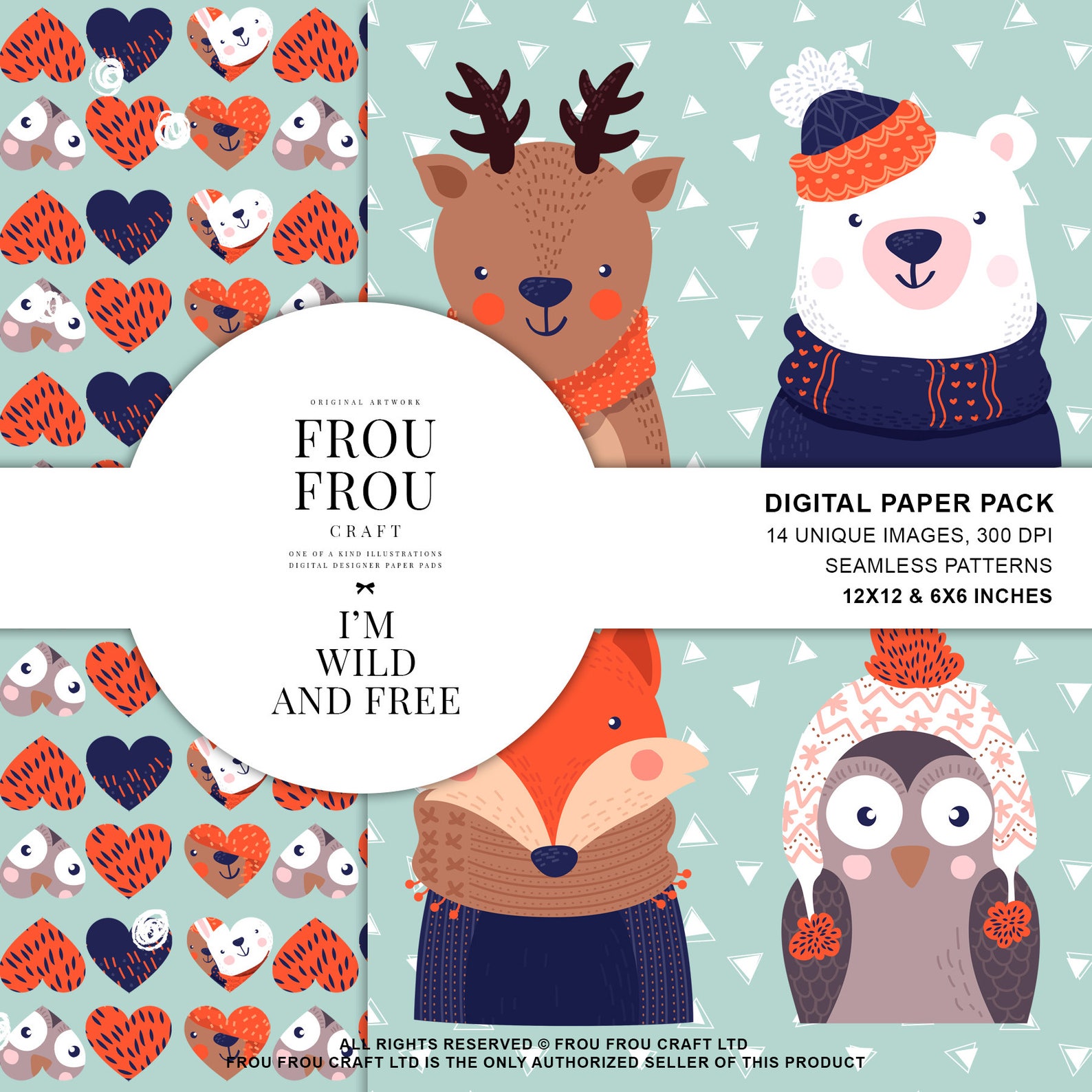 Cute Woodland Paper Pack Nursery Digital Paper Pack Pastel | Etsy