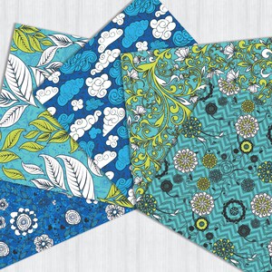 Bright Colors Digital Paper Pack Instant Download Spring Summer Blue ...