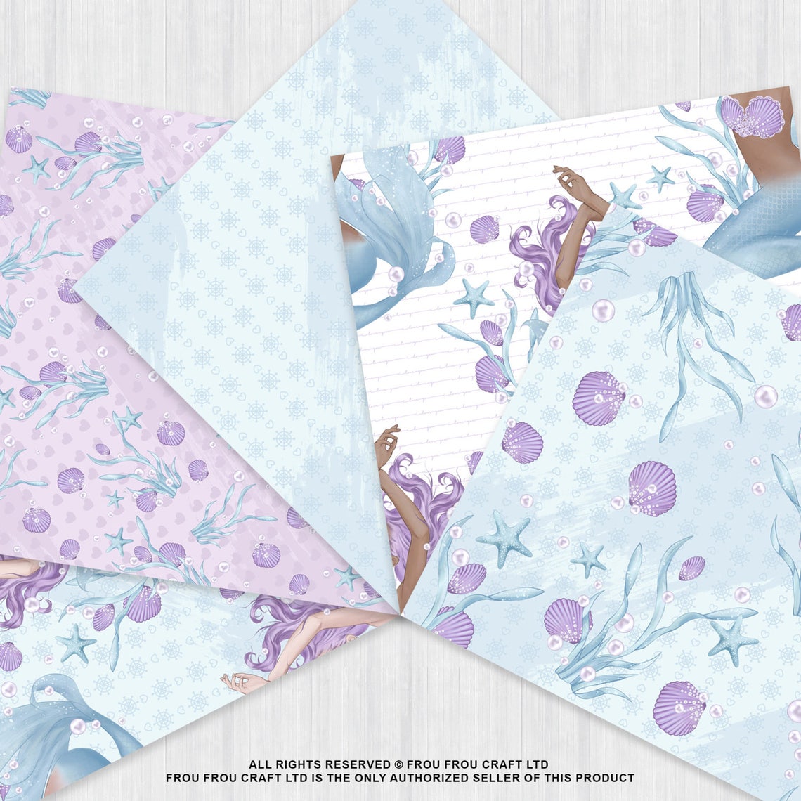 Mermaid Paper Pack Sea Scrapbook Underwater Digital - Etsy