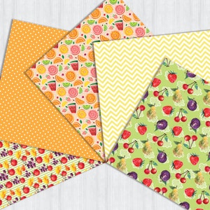 Fruits Digital Paper Pack Instant Download Delicious Picnic Recipe ...