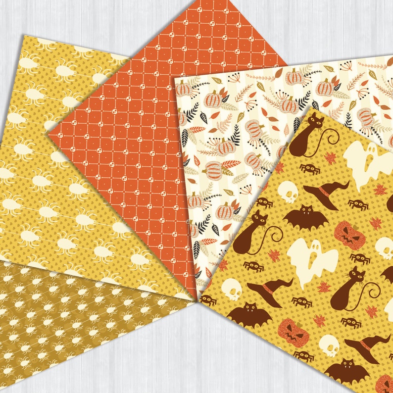 Autumn Paper Pack Halloween Scrapbook Instant Download - Etsy