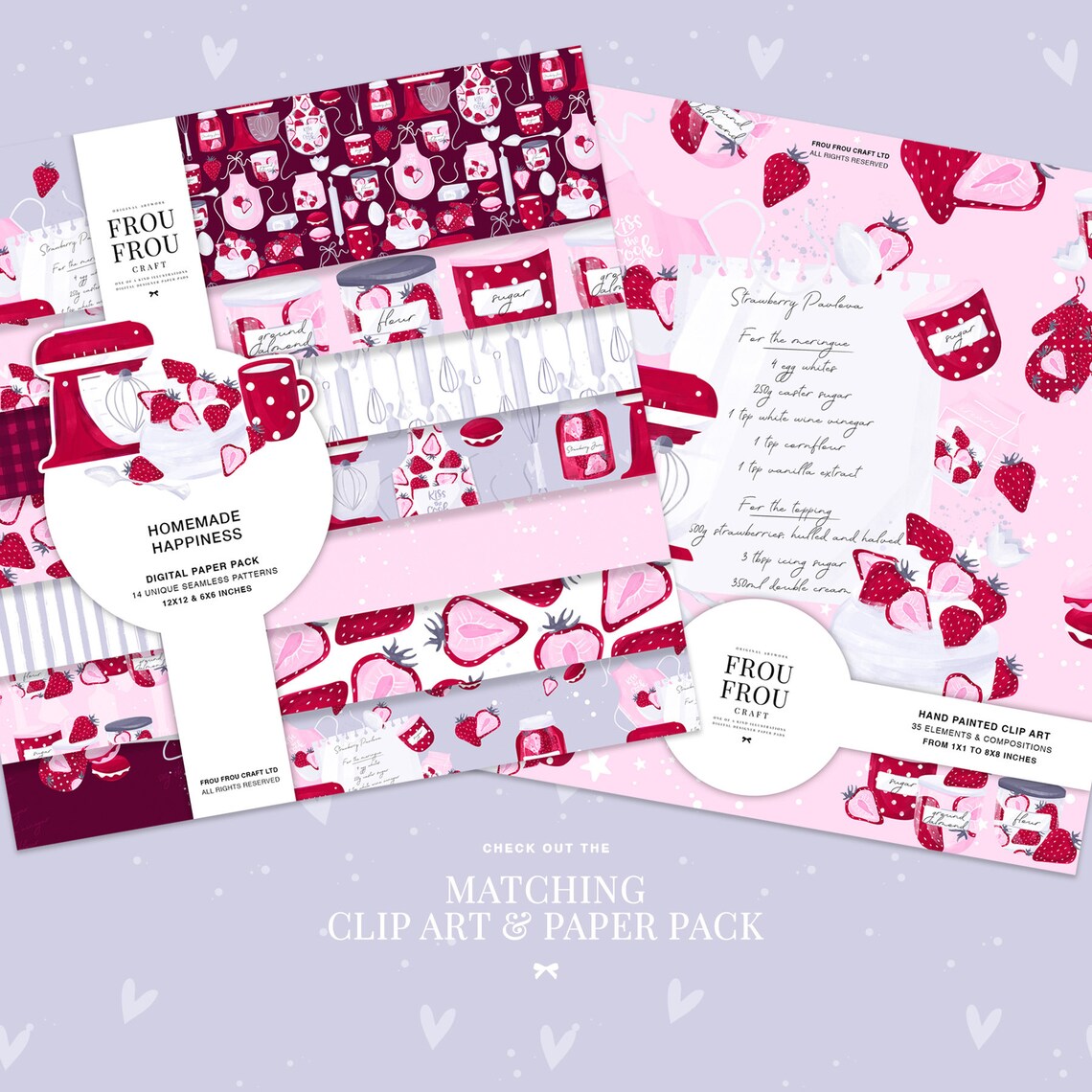 Bakery Paper Pack, Kitchen Digital Paper Pack, Cooking Patterns, Cute ...