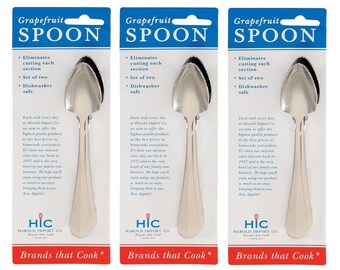 Vintage Grapefruit Spoons Set of 9 Serrated Stainless Steel Fruit ...