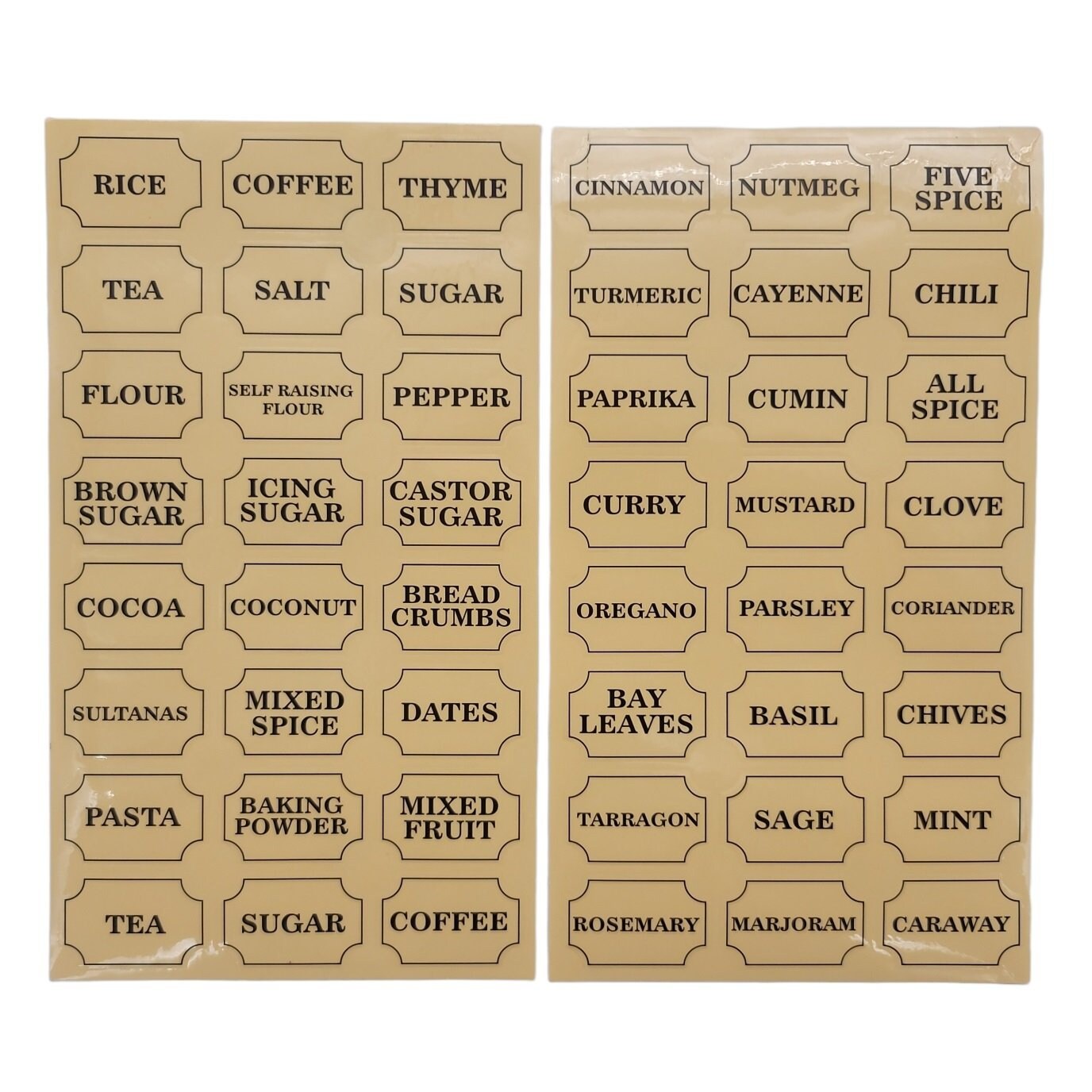 Clear Kitchen Pantry Preprinted Storage Canister Labels Set - Etsy