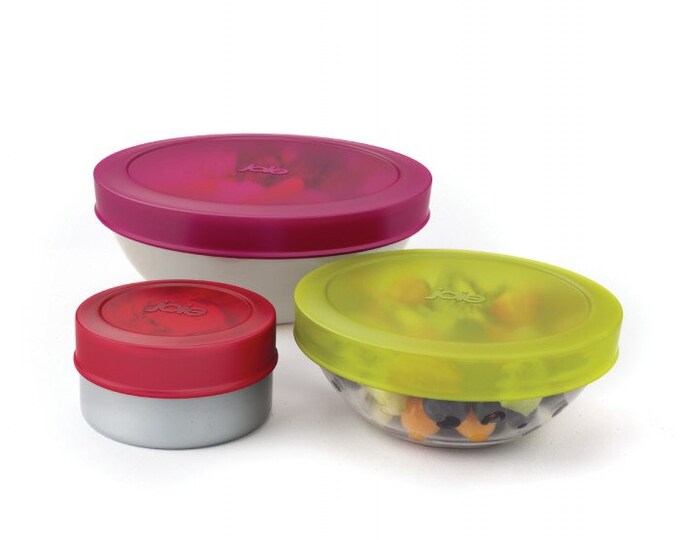 Joie Silicone Stretch Lids Reusable Food Storage Container Covers Set ...
