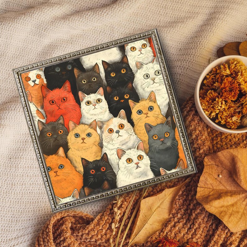 Cat Seamless Pattern, High Resolution, Digital Art Print - Etsy