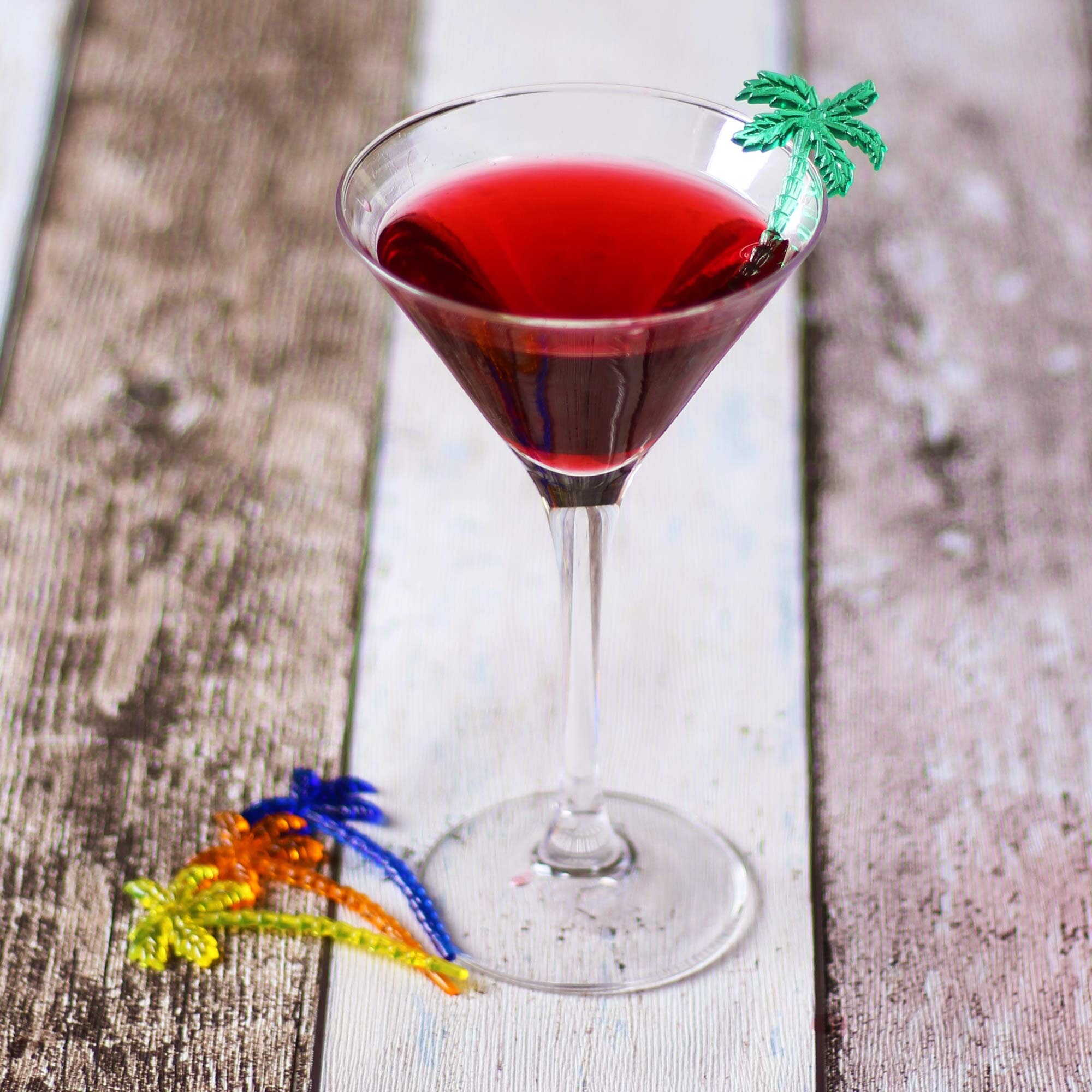 Palm Tree Cocktail Sticks X 24 Assorted Colours - Etsy