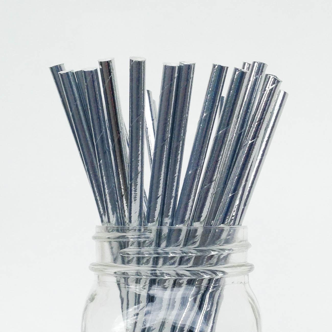 SILVER Paper Straws X 20 - Etsy