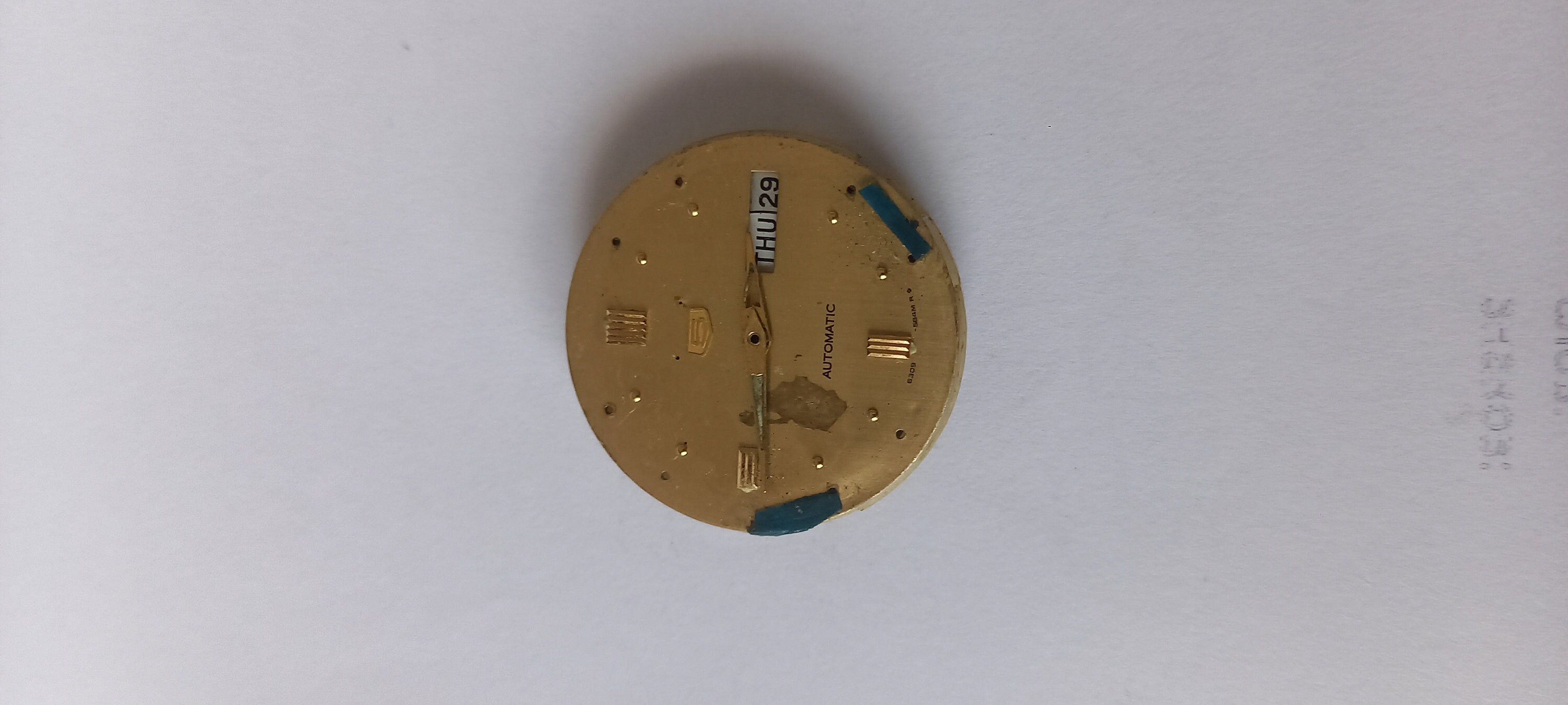 Seiko Automatic Vintage Swiss Watch Movements Dial- 29 Mm Mechanisms ...