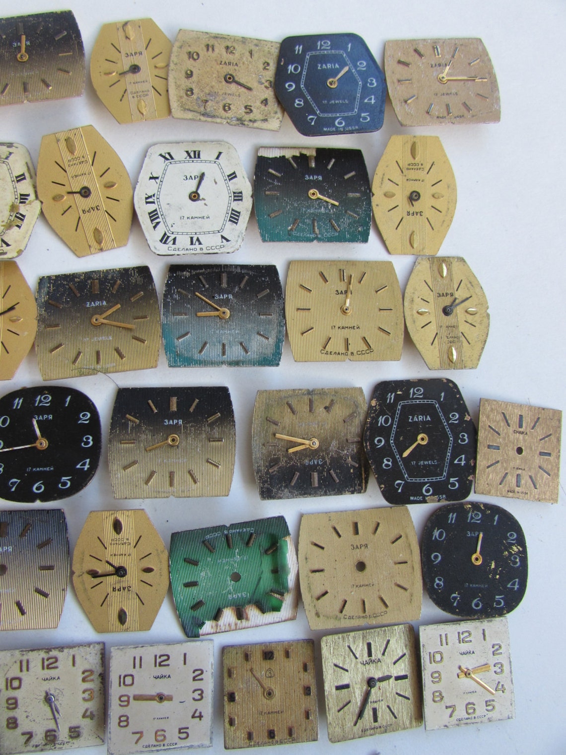 Vintage USSR 50 Pcs Watch Face Dials From Old Watch Parts & | Etsy