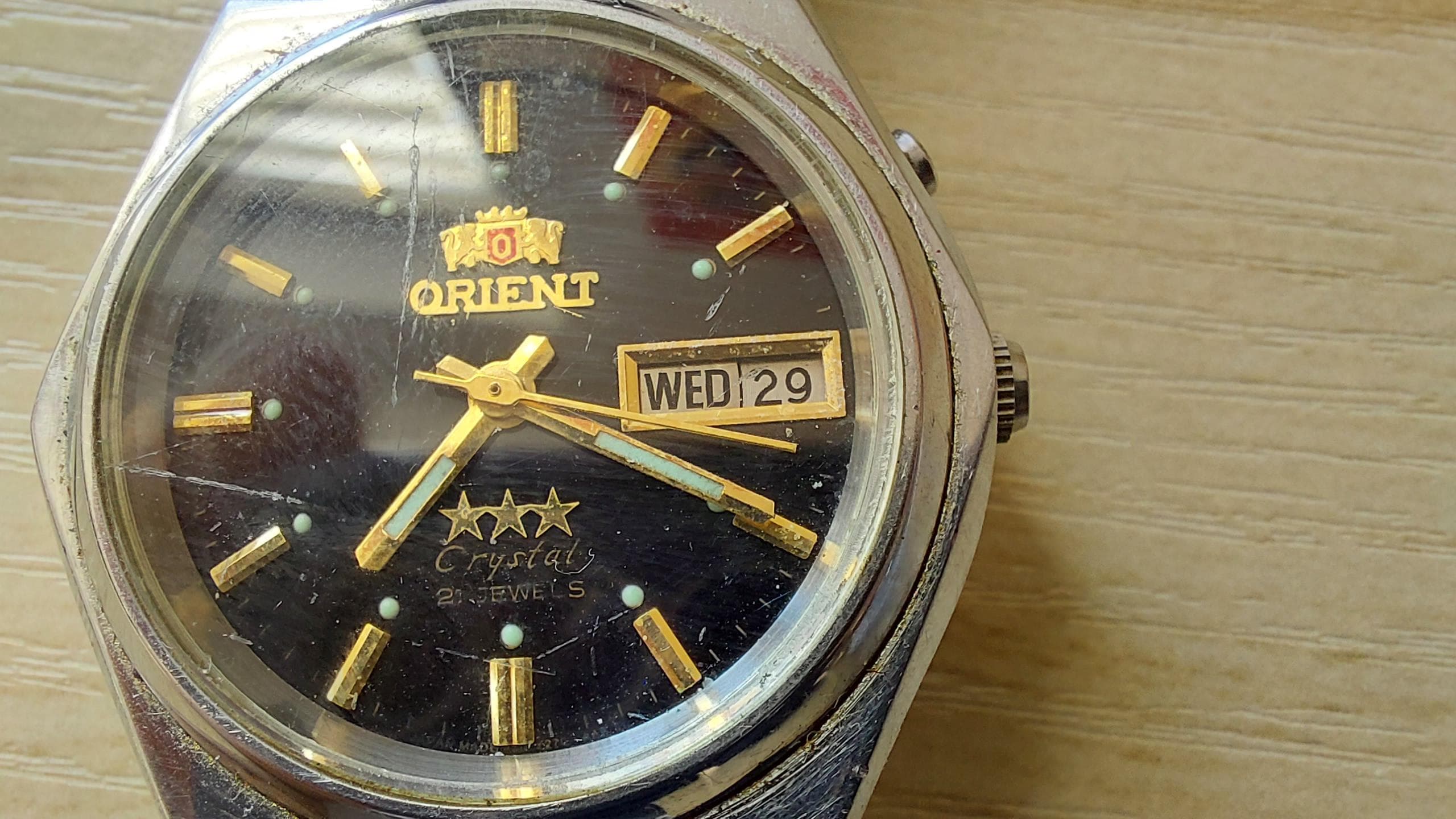 ORIENT CRYSTAL Automatic Vintage Men's Wrist Watches All Stainless ...