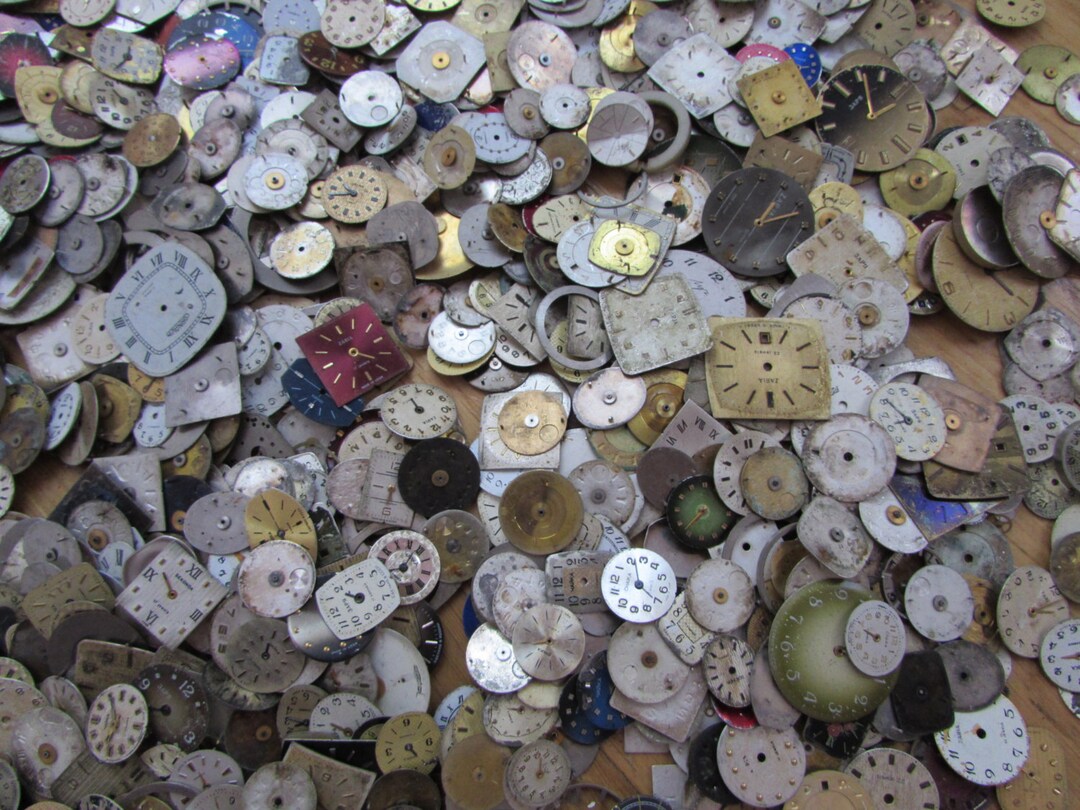 Vintage 100 Pieces. Watch Face Dials 16-20 Mm Round Square From Old ...
