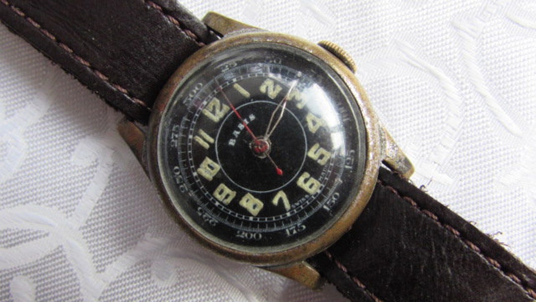 Man RARE BASIS Militaria Vintage Swiss MEN'S Wrist Watches 1930- 1940's ...