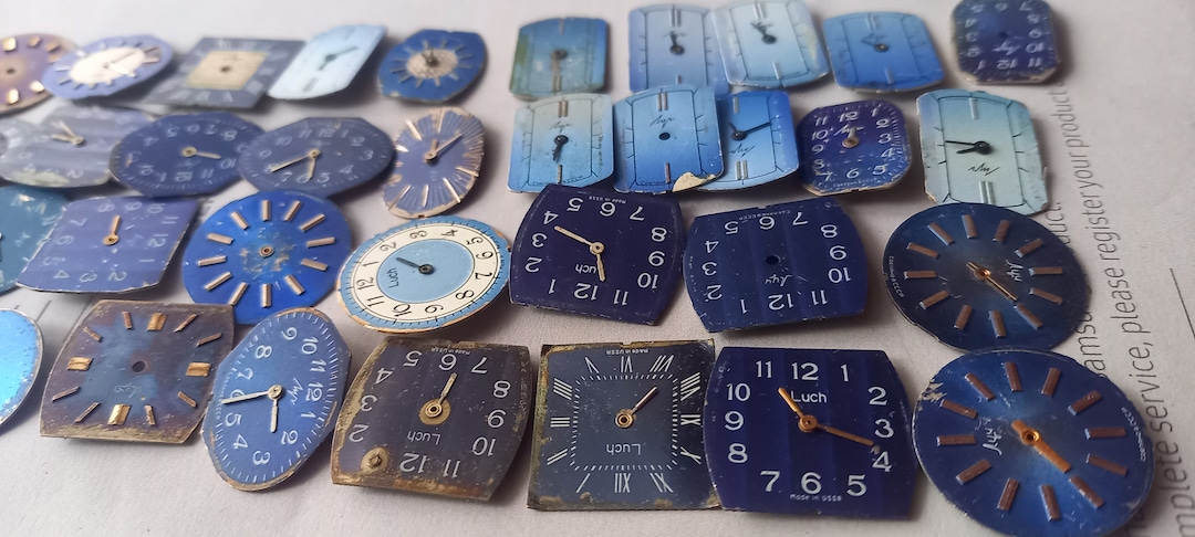 Vintage Colored Blue 37 Pcs Watch Face Dials, From Old Watch Dials ...