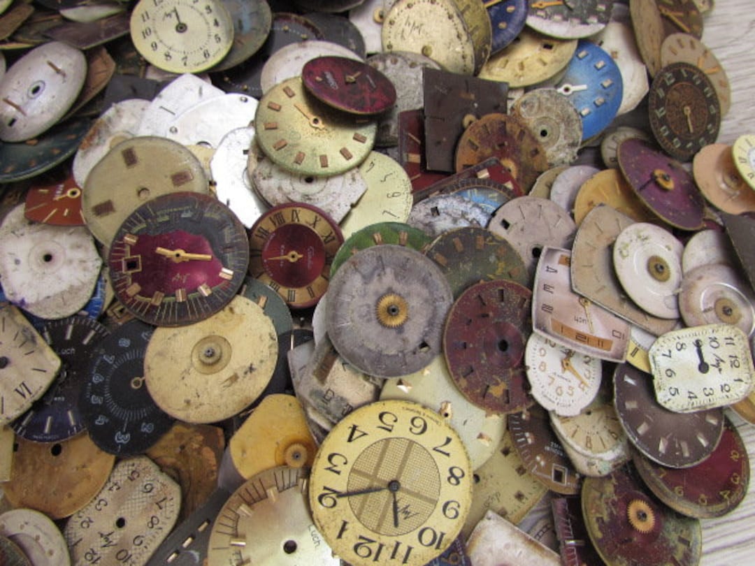 Vintage Colored 100 Pcs Watch Face Dials, From Old Watch Dials ...
