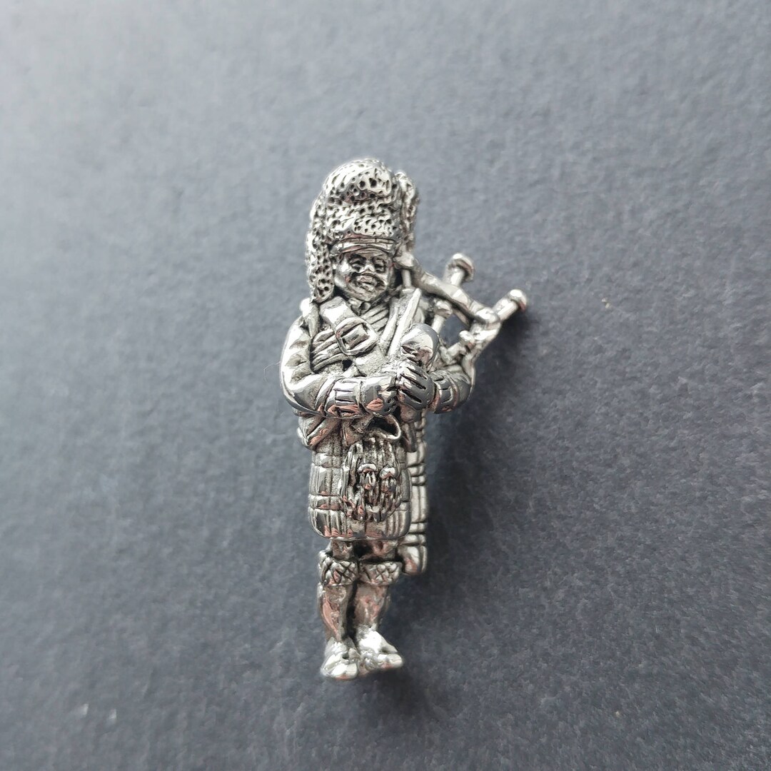 Handmade Scottish Bagpiper Pewter Pin: Heritage Lapel Brooch - Etsy