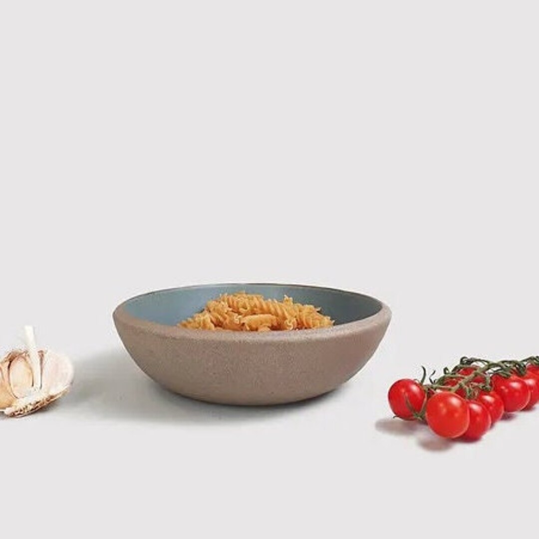 20cm Pasta Bowl Grey Clay Indigo Blue - Etsy