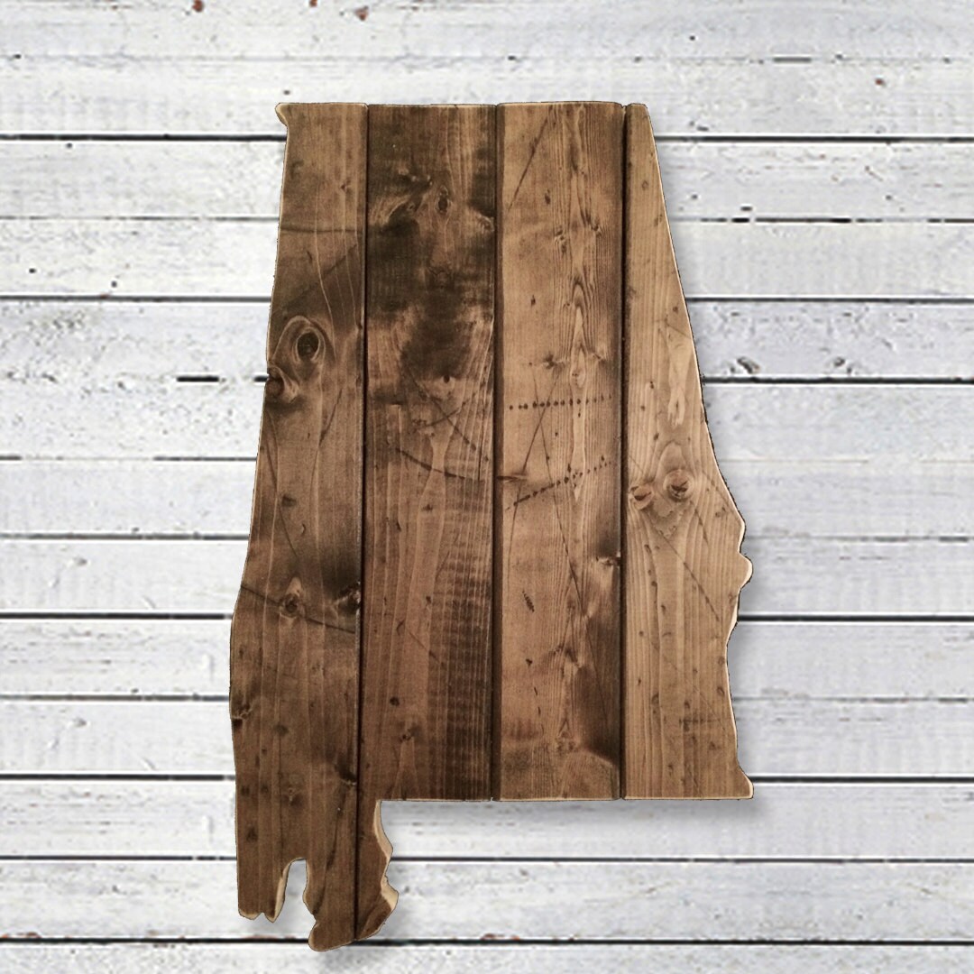 Alabama Wooden State Cut Out - Etsy