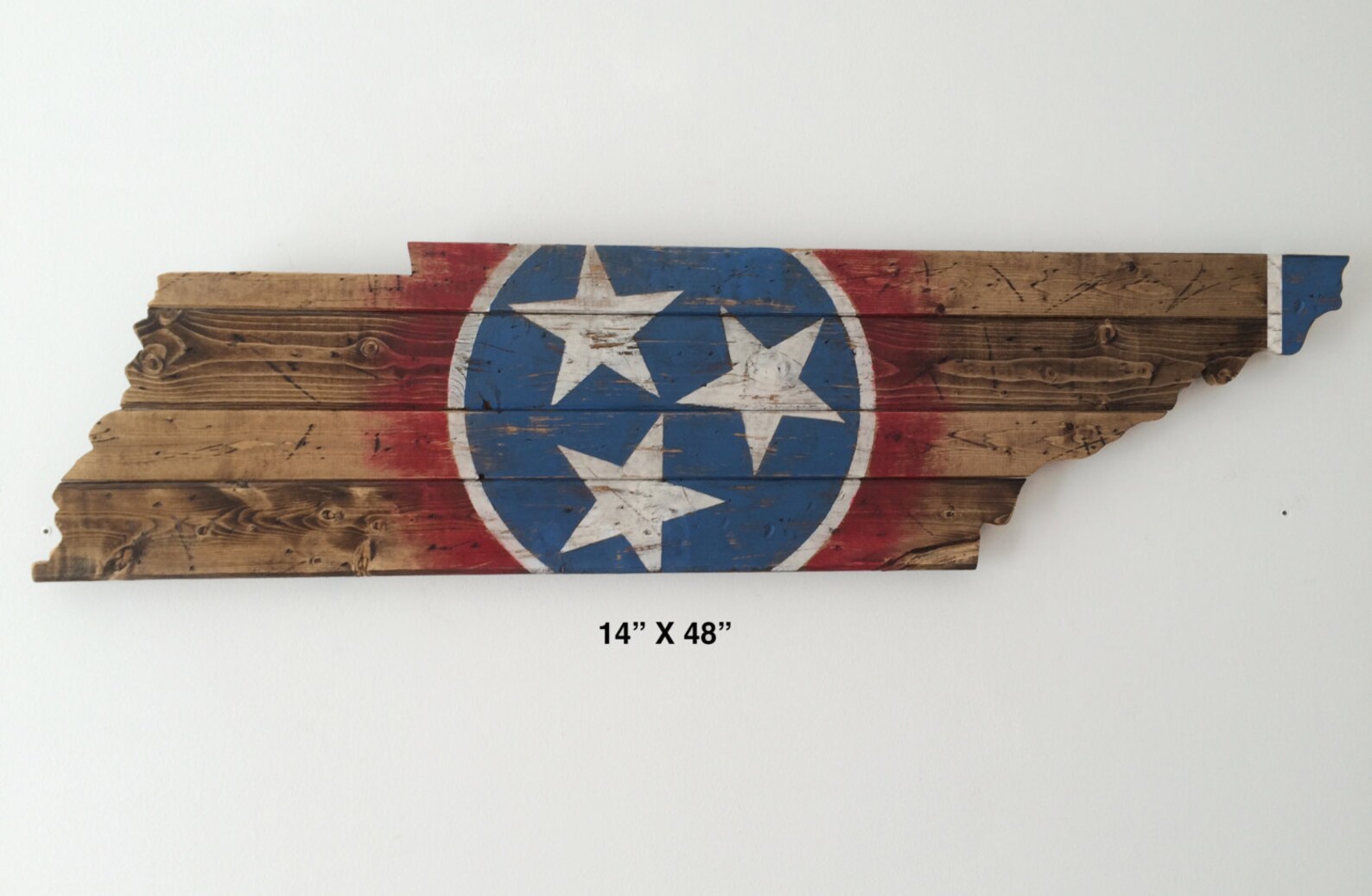 Wooden State of Tennessee Cut Out With State Flag Painted and - Etsy