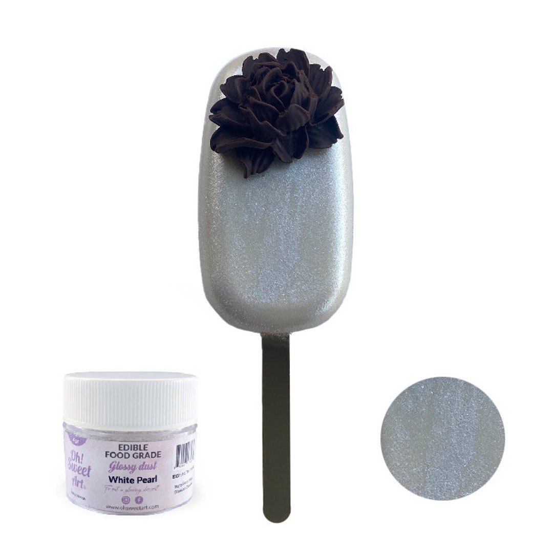 WHITE Glossy Dust | Edible Glitter Dust, 4 Grams Jar | Food Grade ...