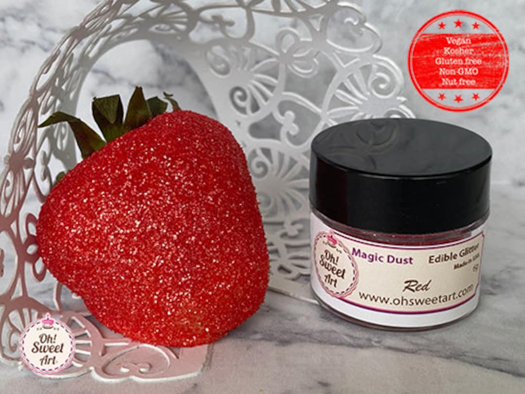 Edible Glitter Dust RED ( 6 Grams Container) Magic Dust , Kosher ...