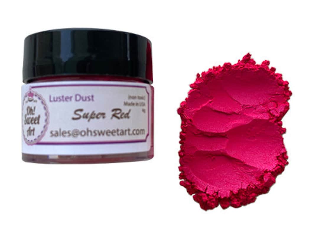 SUPER RED Luster Dust Food Fondant Color Cake Decorating Gum Paste 4g ...