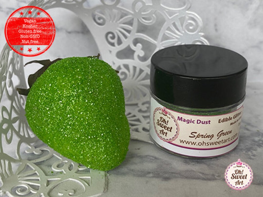 Edible Glitter Dust SPRING GREEN ( 6 Grams Container) Magic Dust ...