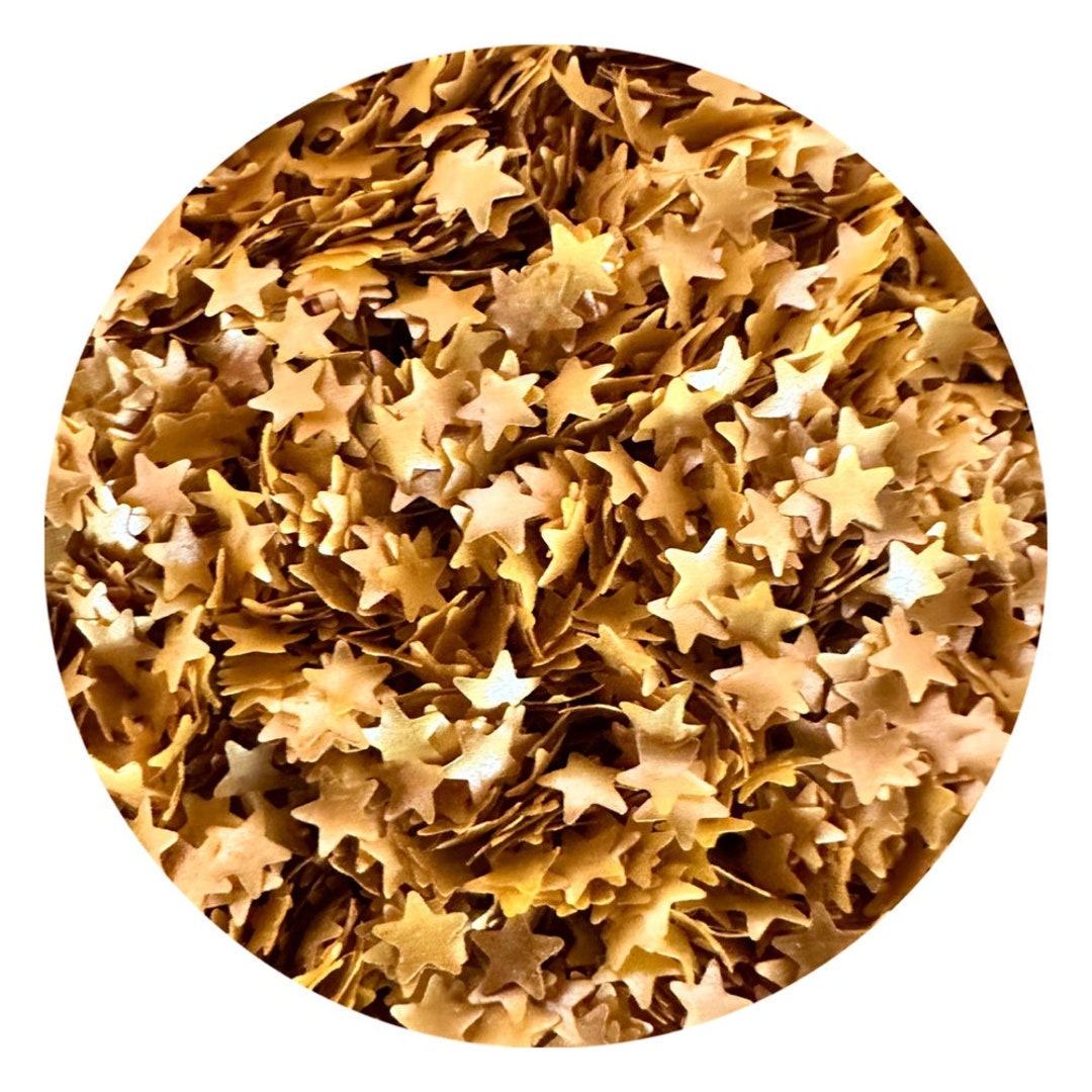 Edible Glitter Metallic 100% GOLD STARS 0.04 Ounce Used Cakes, Cupcakes ...