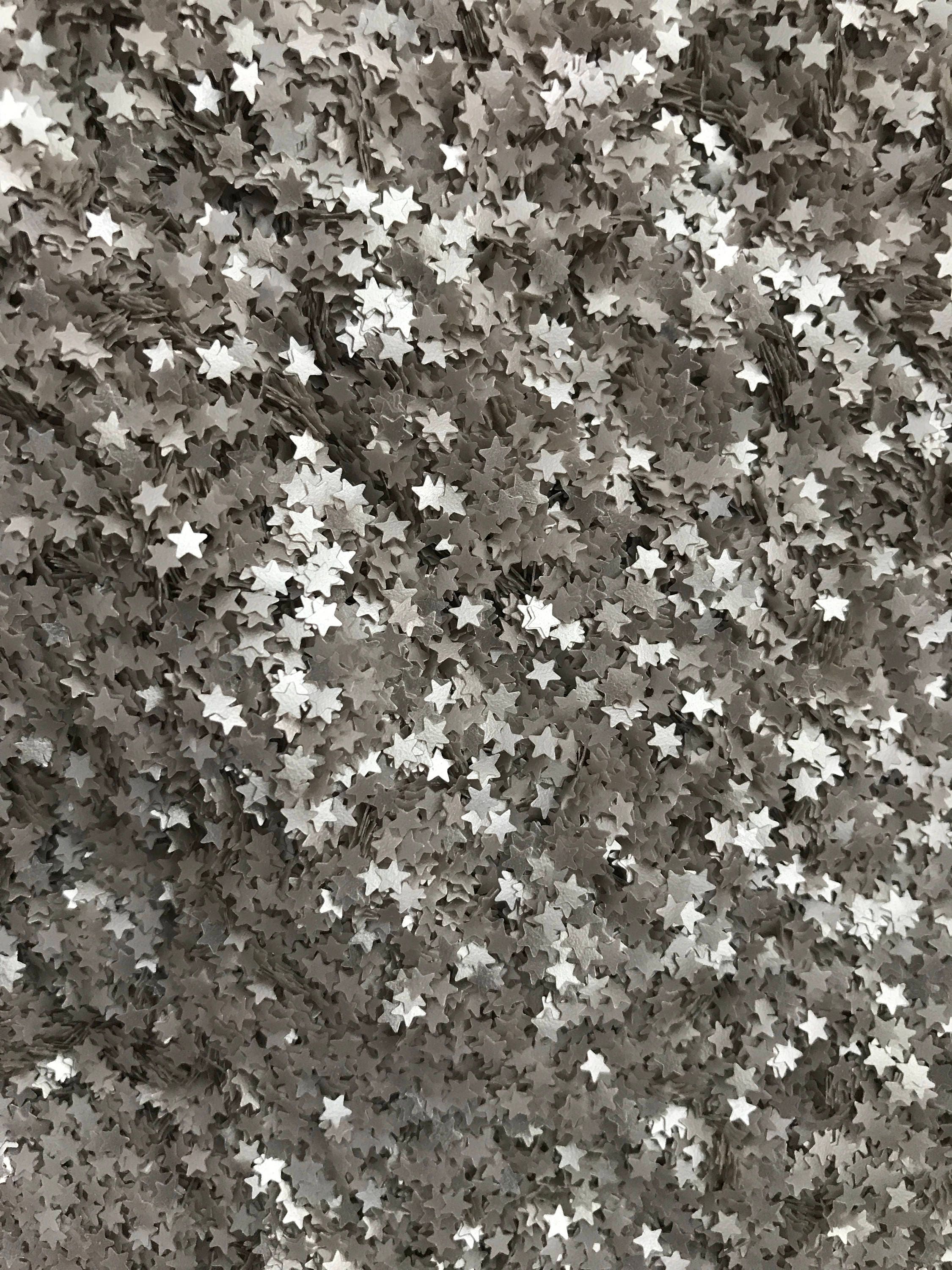 Edible Glitter Metallic 100% SILVER STARS 0.04 Ounce Used - Etsy